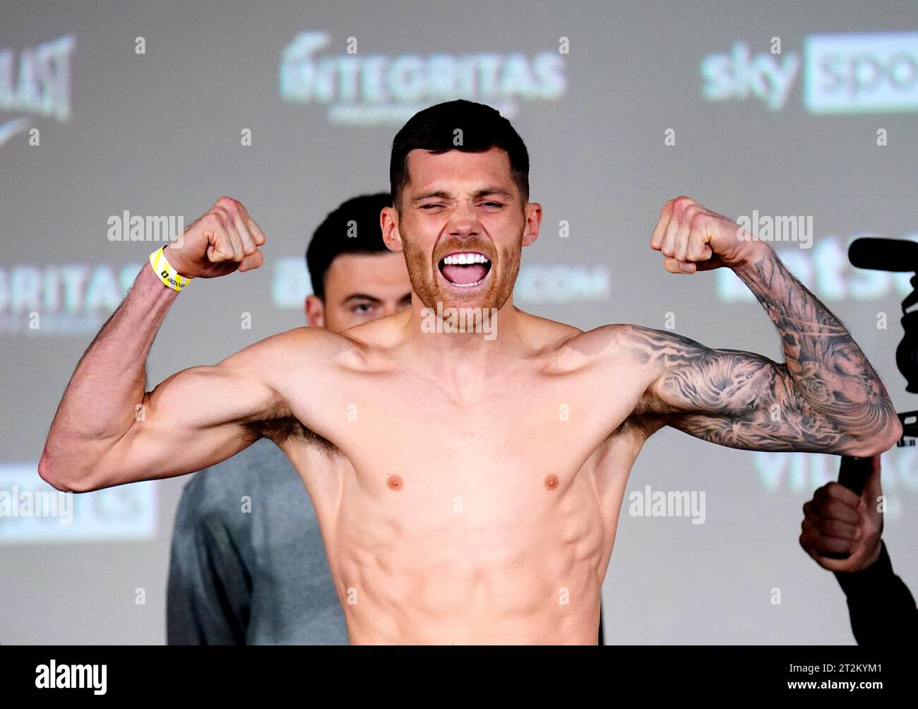 Sam Gilley during a weigh-in at Genesis Cinema, London. Picture date ...