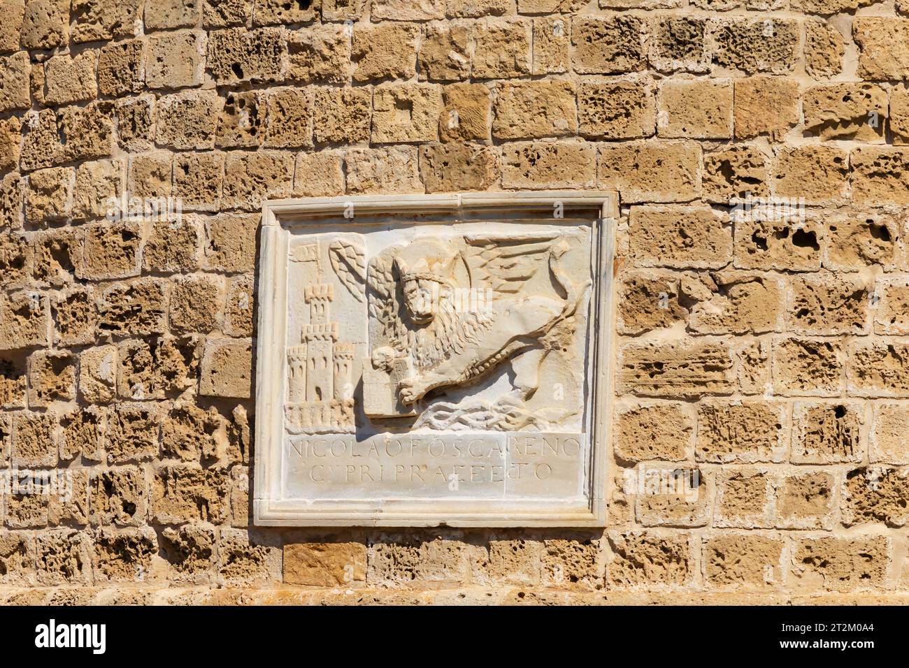 Relief of the Lion of St Mark on the walls of Othello tower, castle ...