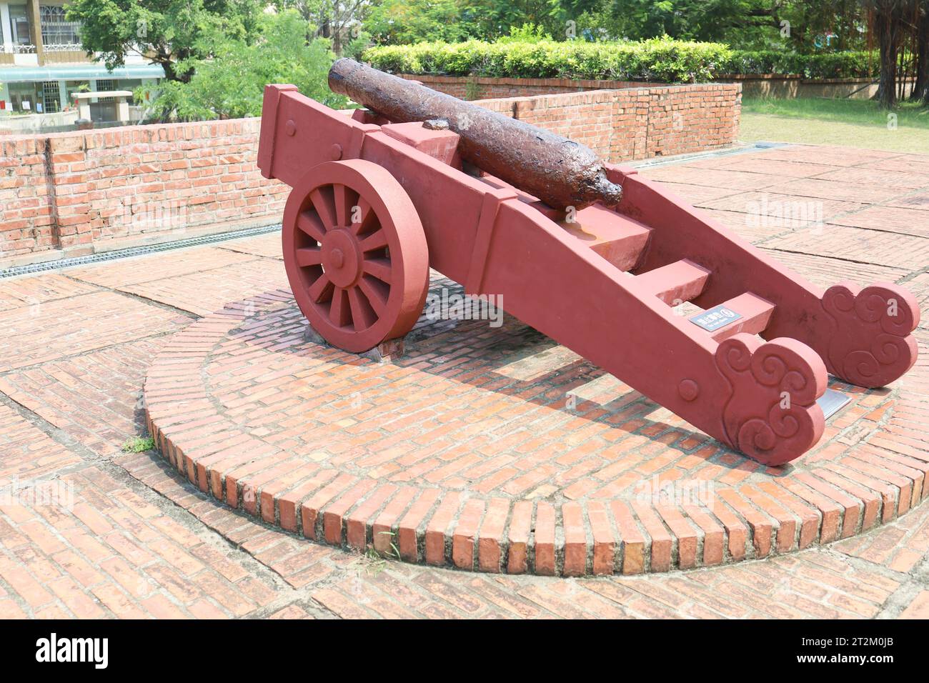 Tainan City, Taiwan, September 15, 2023.Old cannon at Anping Fort Stock ...
