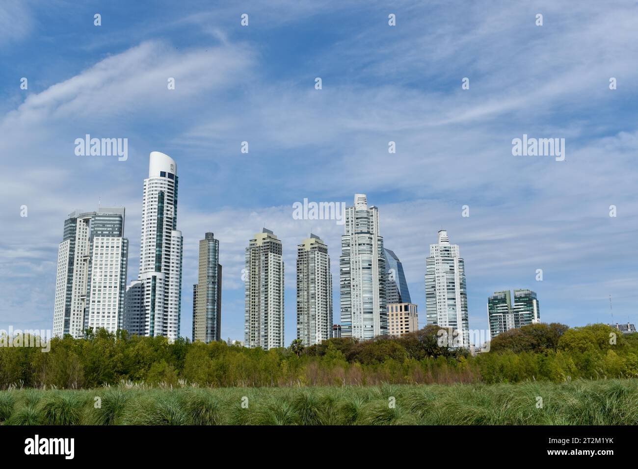 Skyline of Puerto Madero with Alvear Tower, the tallest building in ...