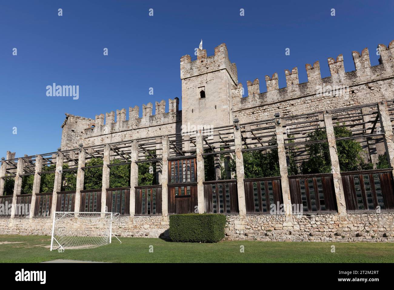 Scaliger Castle, medieval fortress with lemon greenhouse, Limonaia ...