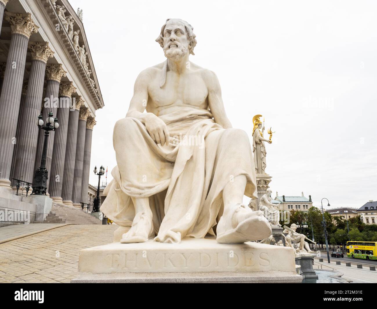 Statue of Thucydides, sculpture in front of the Parliament in Vienna ...