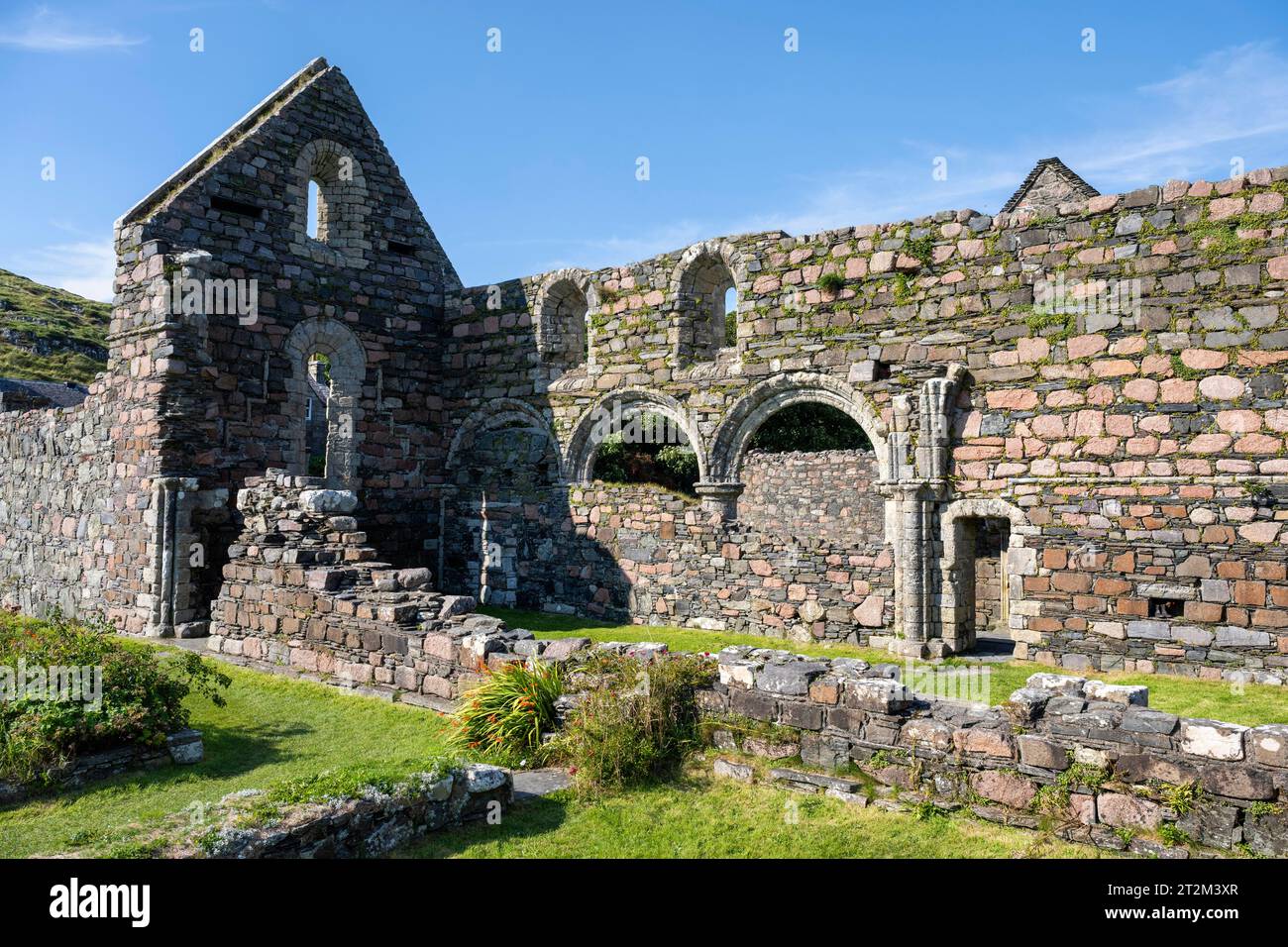 Former nunnery, monastic ruins, Iona Nunnery, on the Hebridean island ...