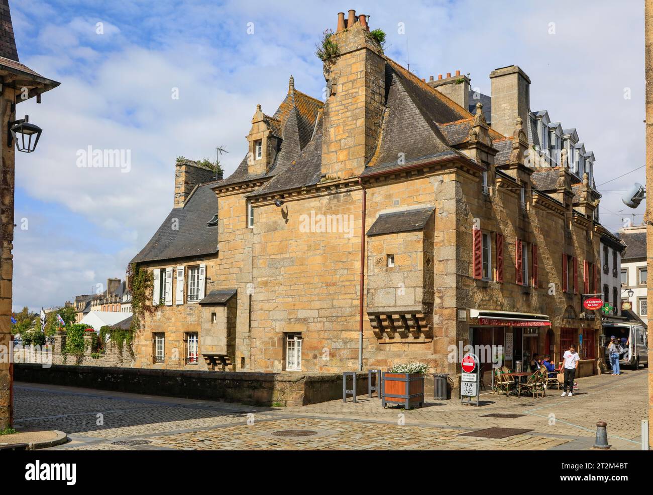 Historic house on the inhabited bridge Pont de Rohan, old town of ...