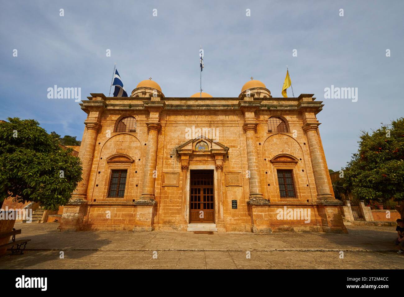 Agia Triada, Orthodox Monastery, super wide angle, main church frontal ...