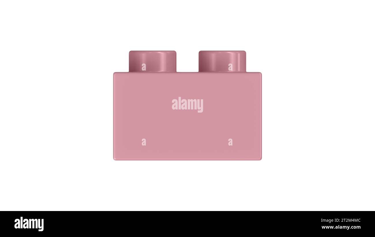 Blush Lego Block Isolated on a White Background. Close Up View of a ...