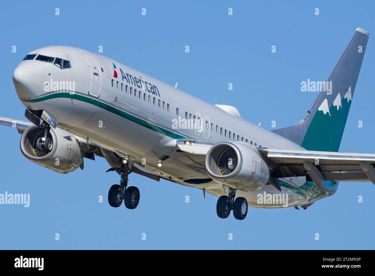 American Airlines B737-823(W) N916NN 'Reno Air' landing at Los Angeles ...