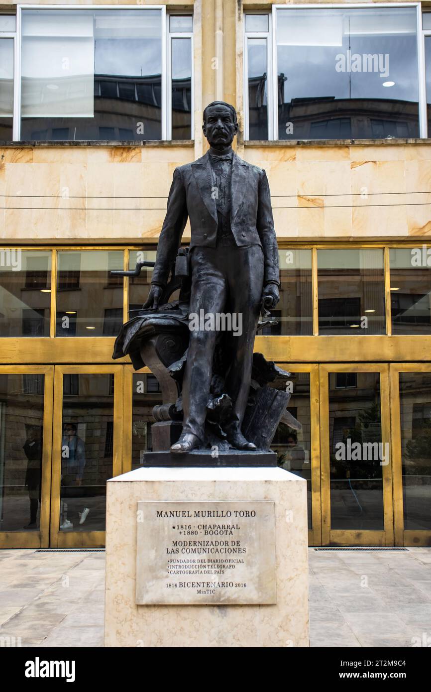 Bogota, Colombia - 19 October 2023. Monument to the former Colombian ...