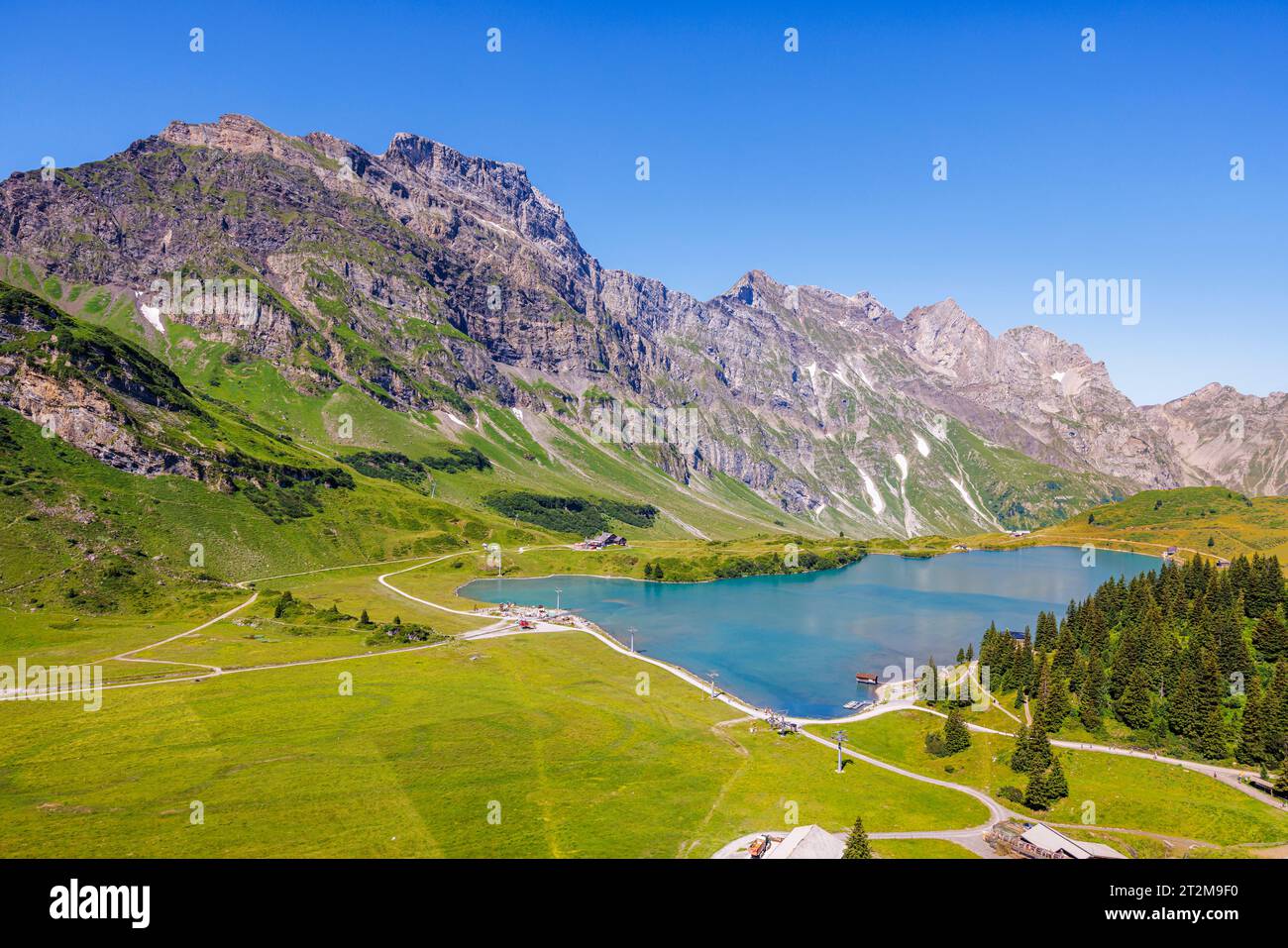 Lake Trubsee panorama, Nidwalden canton, central Switzerland, an alpine ...