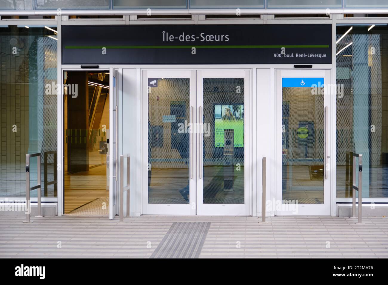 Entrance of the REM Station at Ile-des-Soeurs, the light rail part of ...
