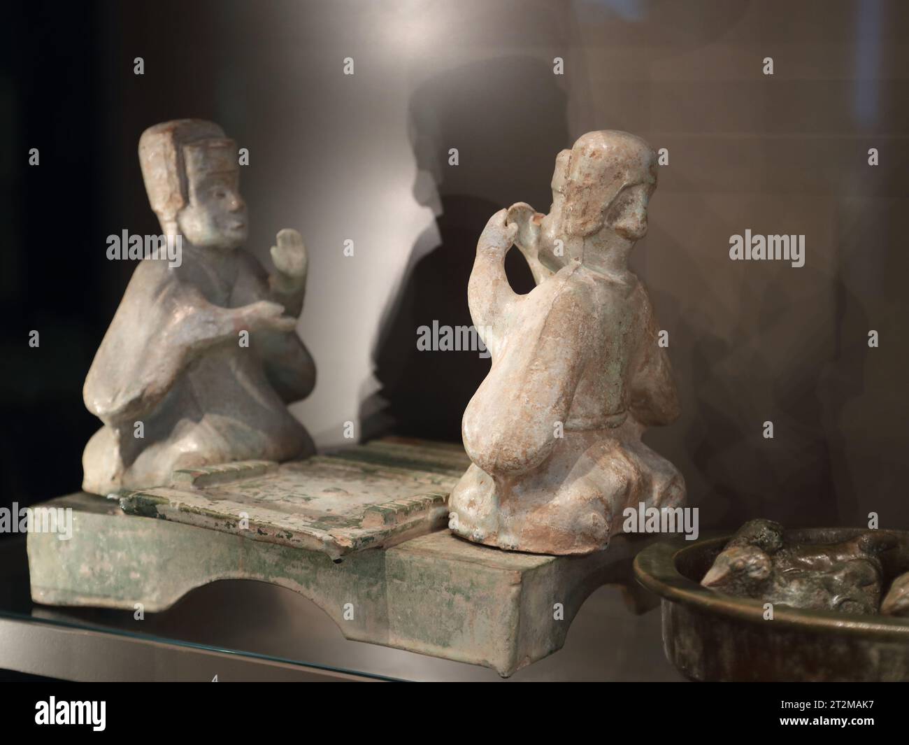 Chinese earthenware funerary models playing Liubo from the Han Dynasty ...