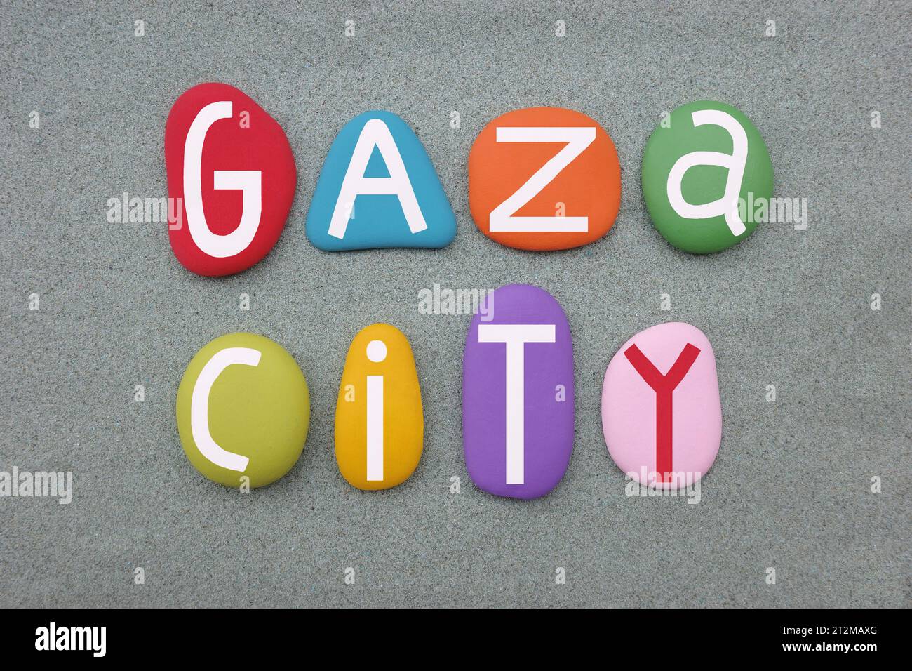 Gaza City, Palestinian city in the Gaza Strip, creative logo composed ...