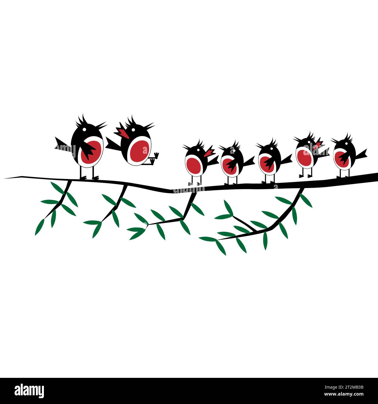 Birds on wall Stock Vector Images - Alamy