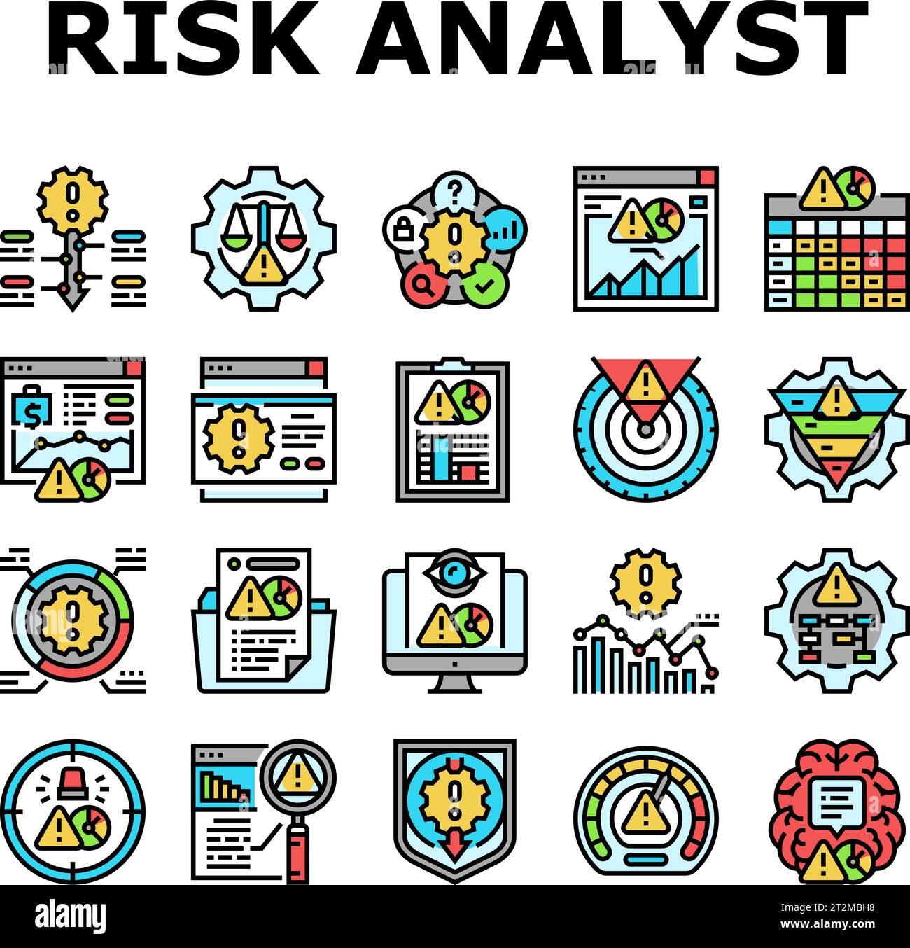 Risk assessment icons pack hi-res stock photography and images - Alamy