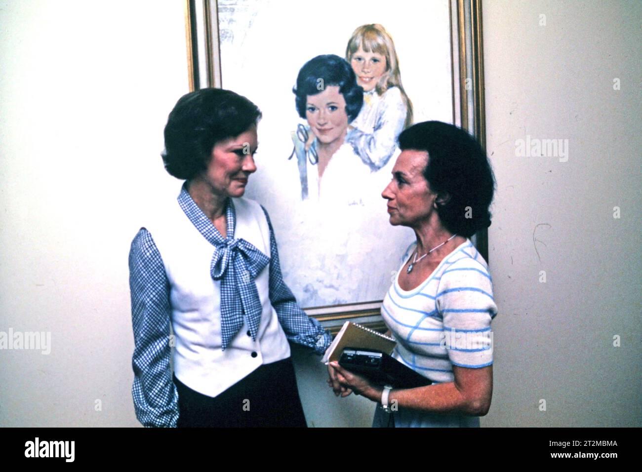 TIME reporter Bonnie Angelo interviewing First Lady Rosalynn Carter in ...