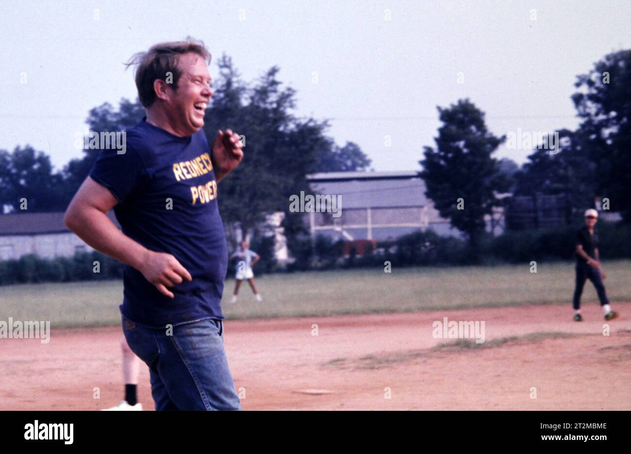 Billy Carter running during a baseball game in Plaines GA in July 1976 ...