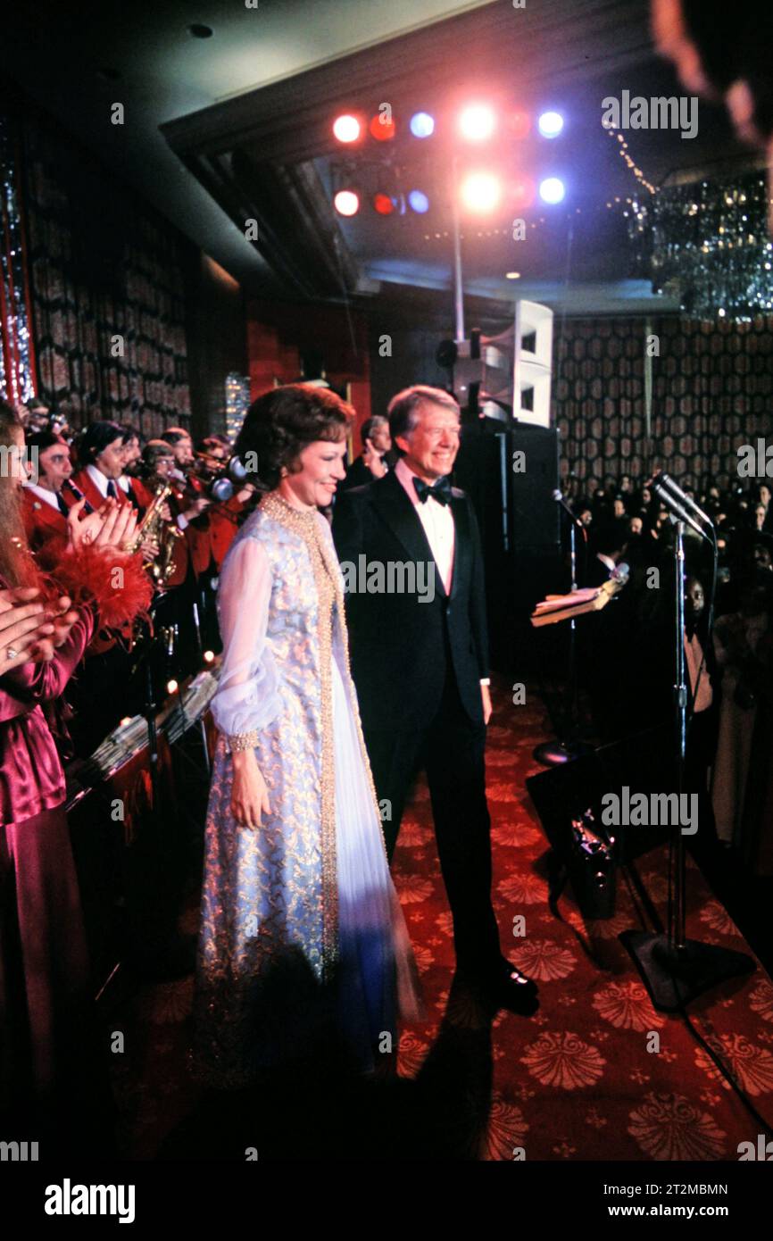 Jimmy Carter and First Ladr Rosalynn Carter at an Inaugural Ball ion ...