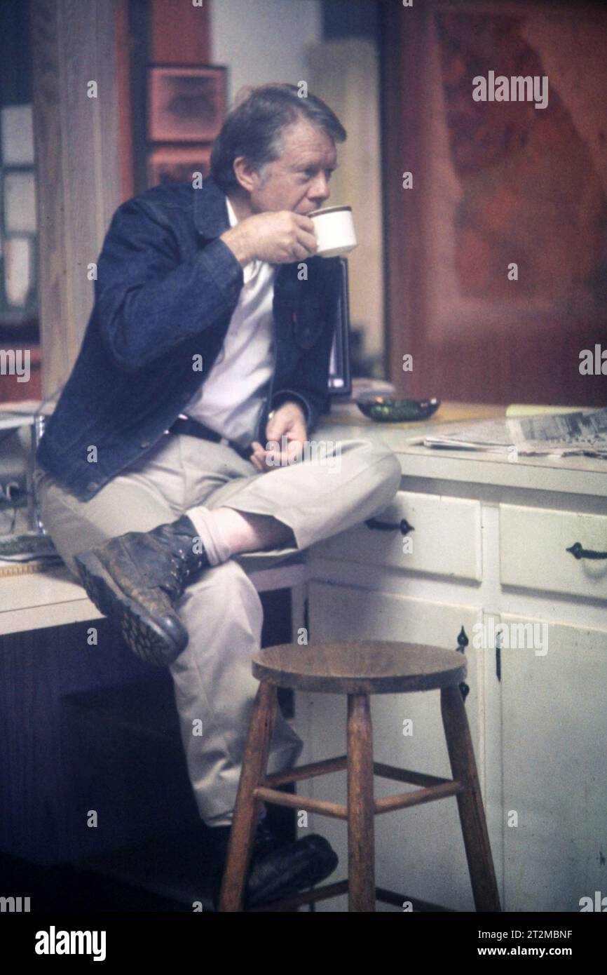 Jimmy Carter in a kitchen in Plaines GA Photograph by Dennis Brack ...
