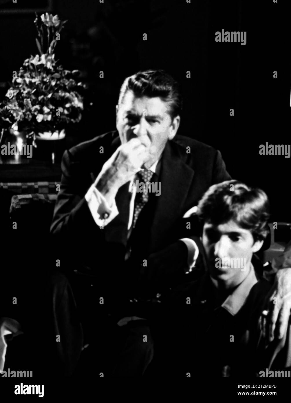 Ronald Reagan and his son Ron in July 1980 Photograph by Dennis Brack ...