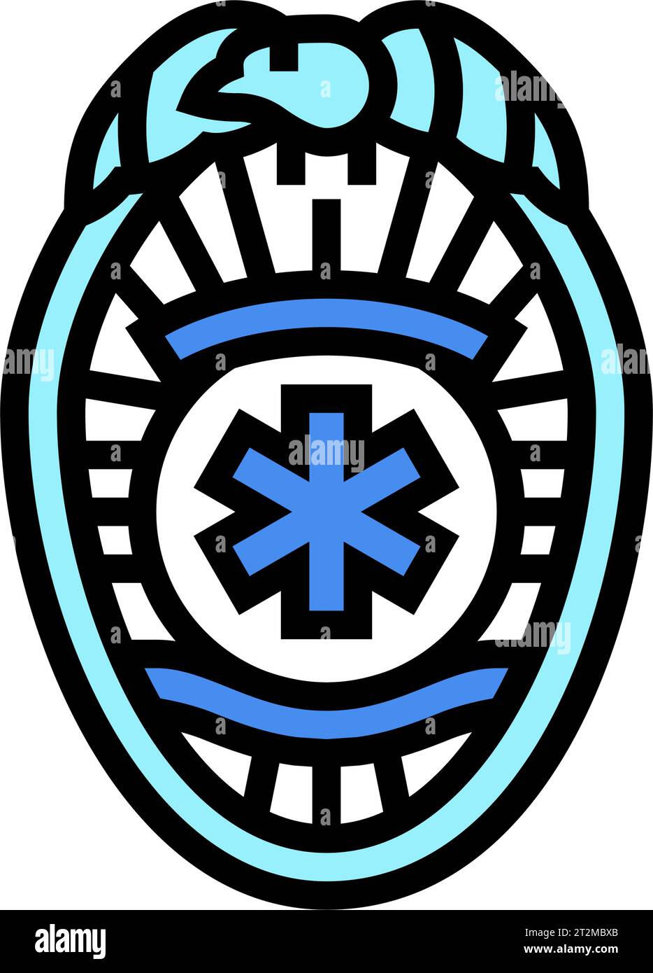 emt badge ambulance color icon vector illustration Stock Vector Image ...