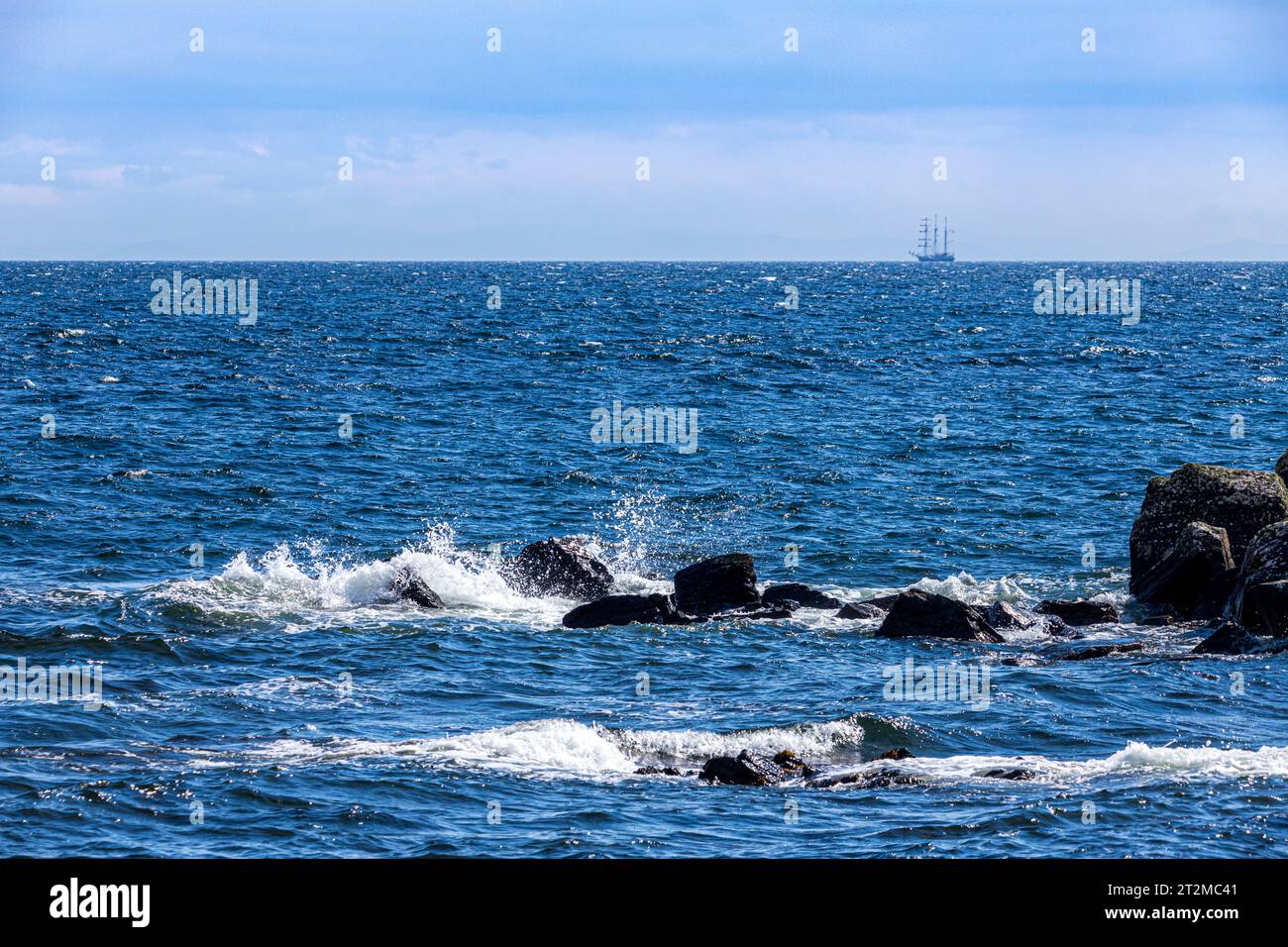 Sailing ship breaking waves hi-res stock photography and images - Alamy