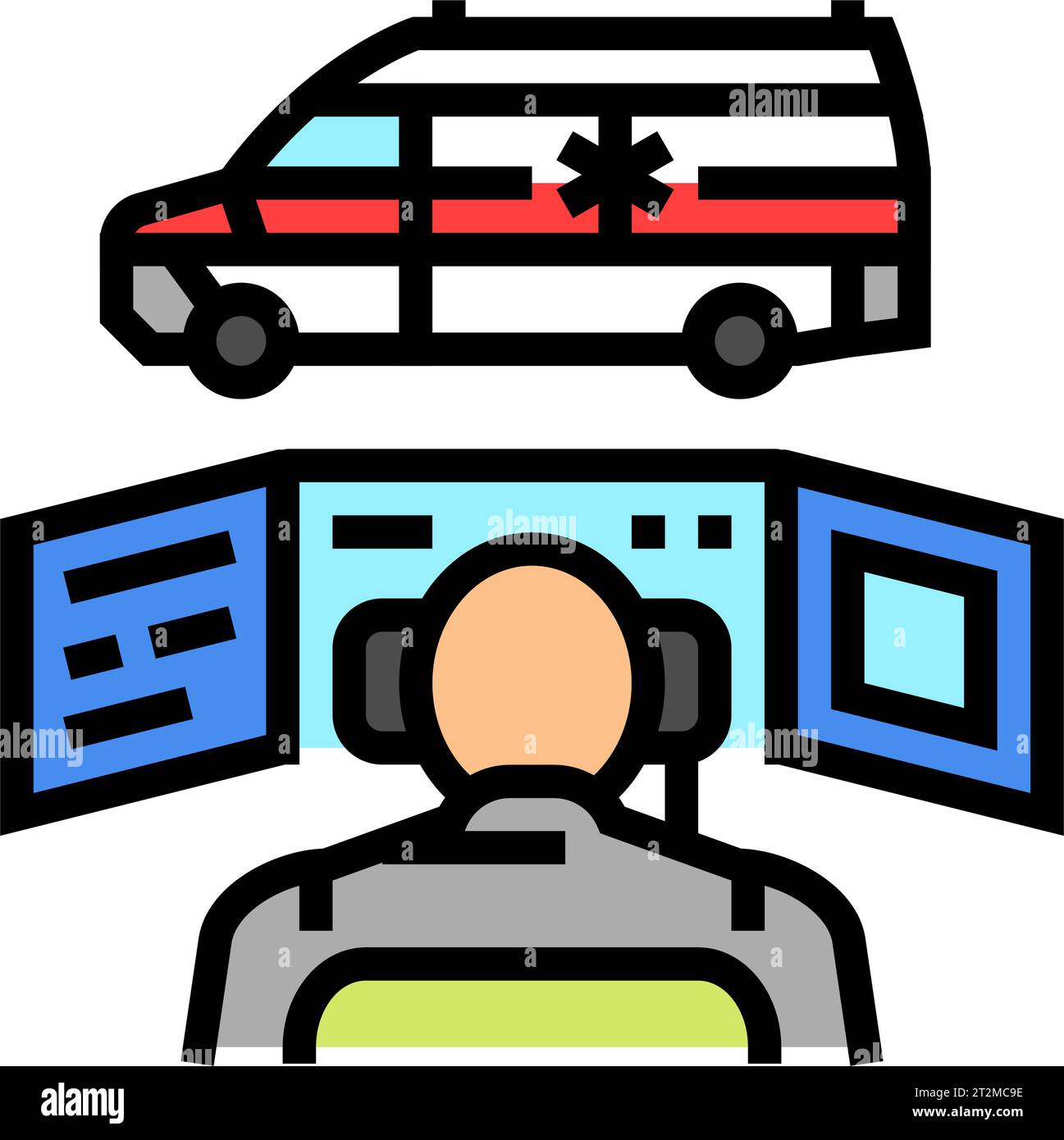 ambulance dispatch color icon vector illustration Stock Vector Image ...