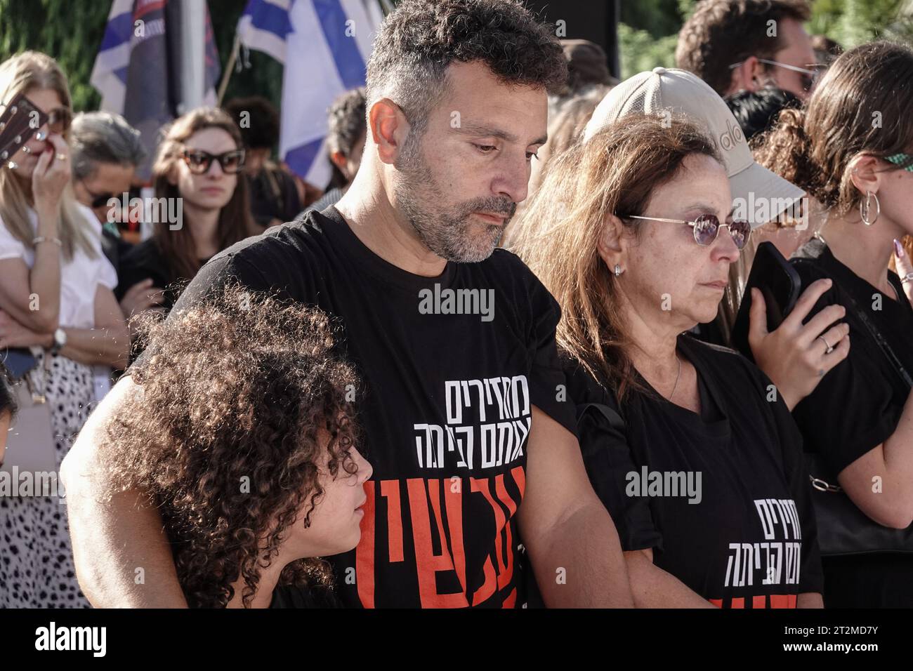 Tel Aviv, Israel. 20th October, 2023. Israeli families of the hostages ...