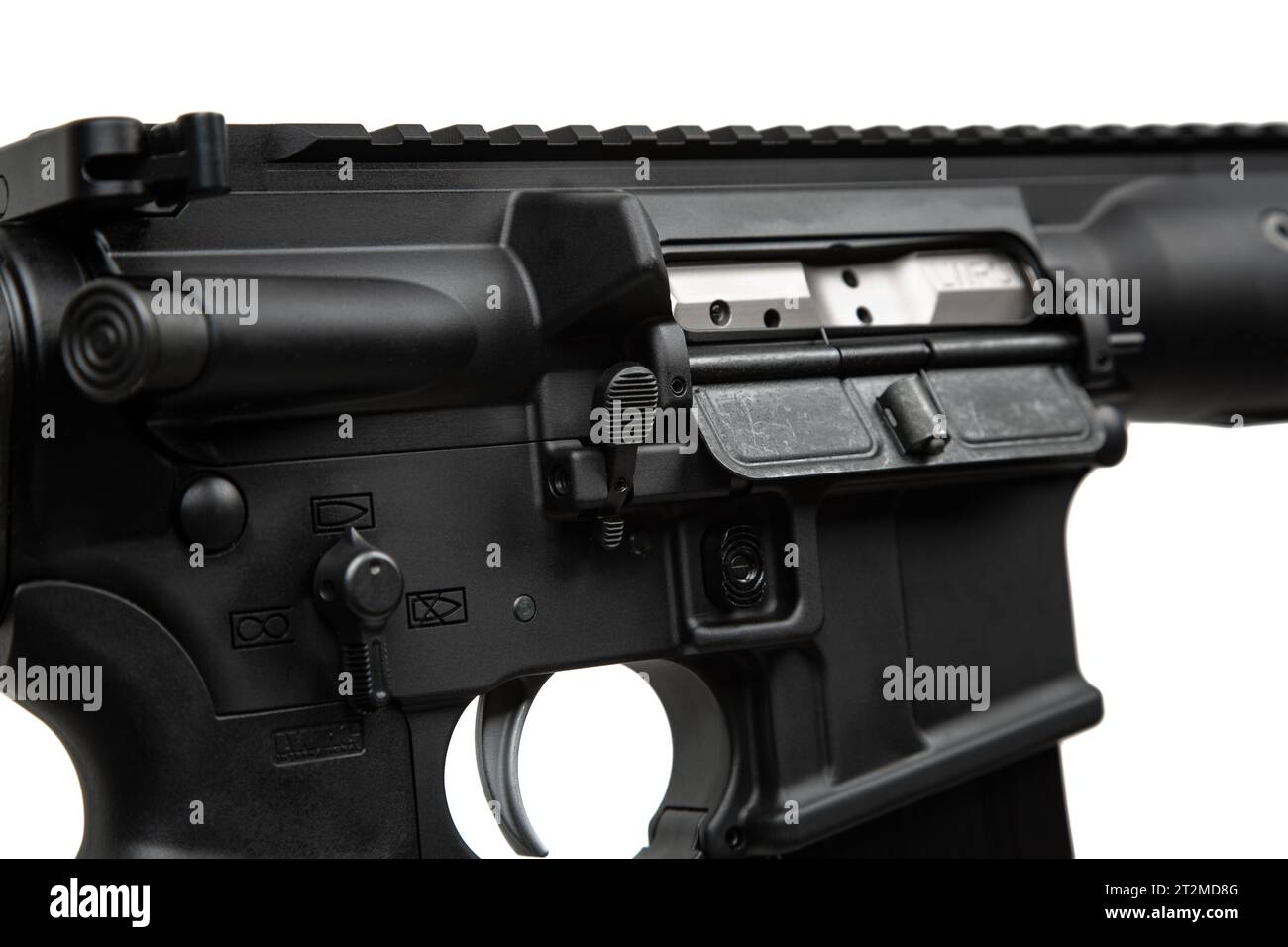 Modern automatic rifle isolated on white background. Weapons for police ...