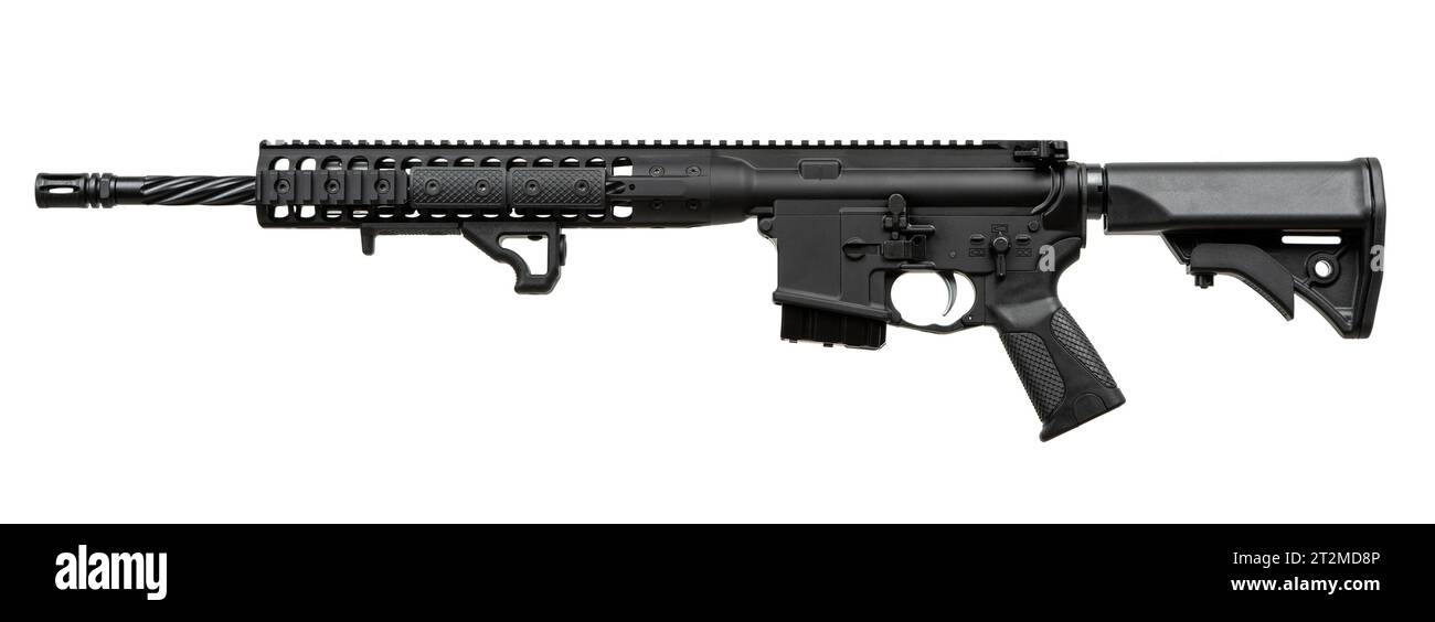 Modern automatic rifle isolated on white background. Weapons for police ...