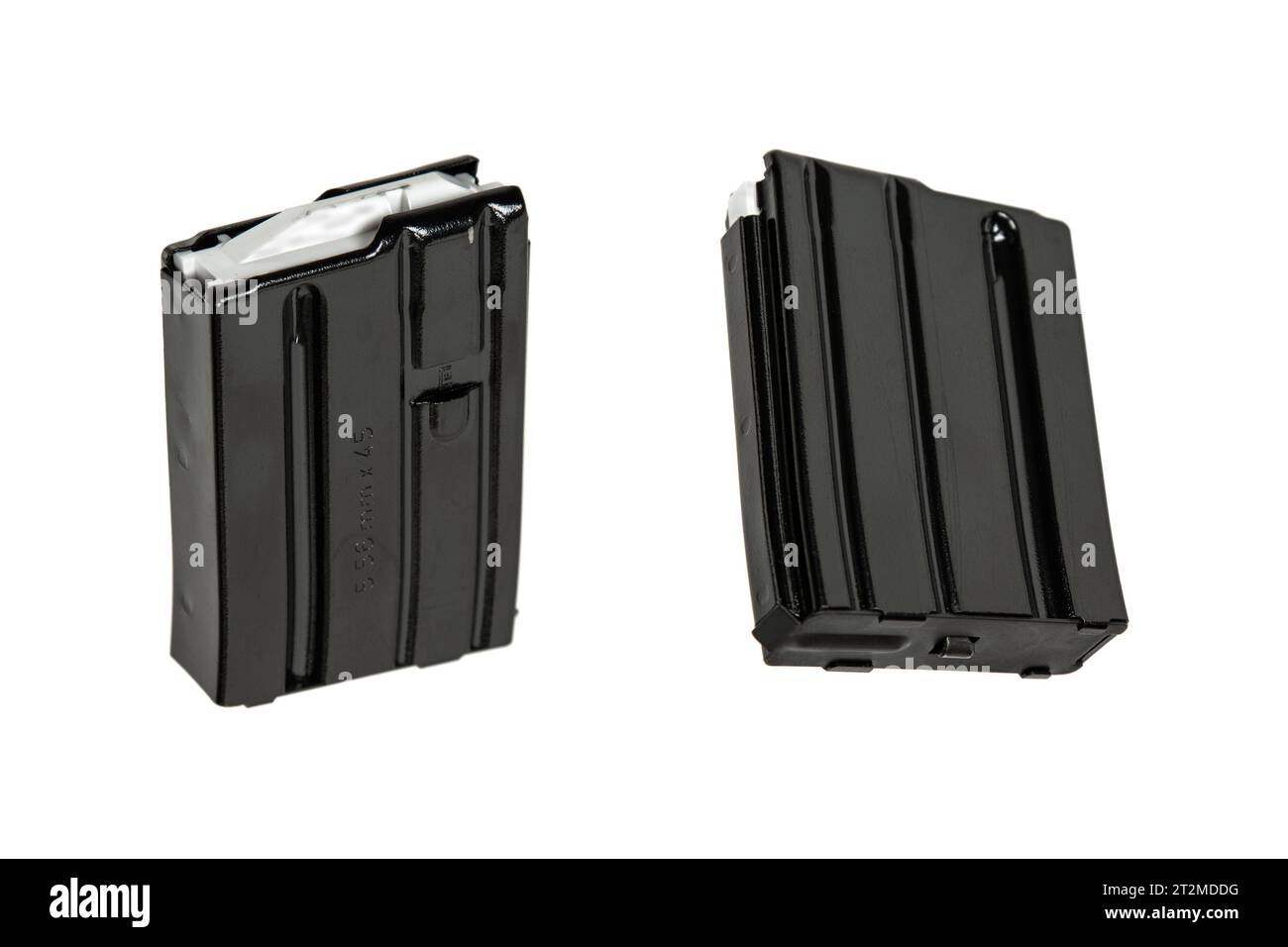 Clip for a rifle or carbine. Ammunition for weapons. Isolate on a white ...