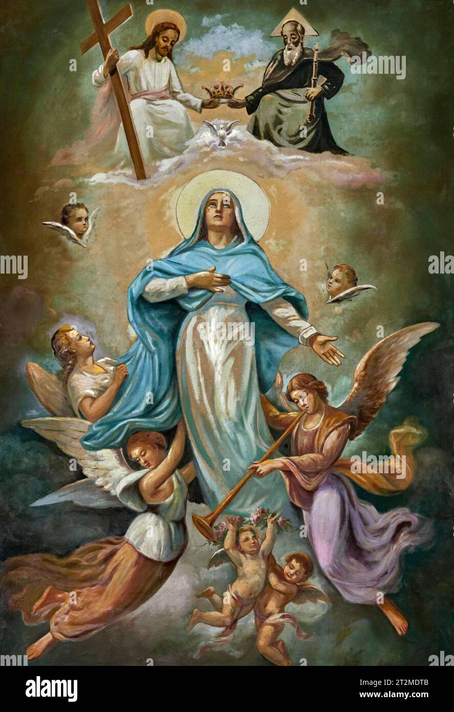 Vergine Assunta e Trinità - affresco - pittore siciliano della seconda ...