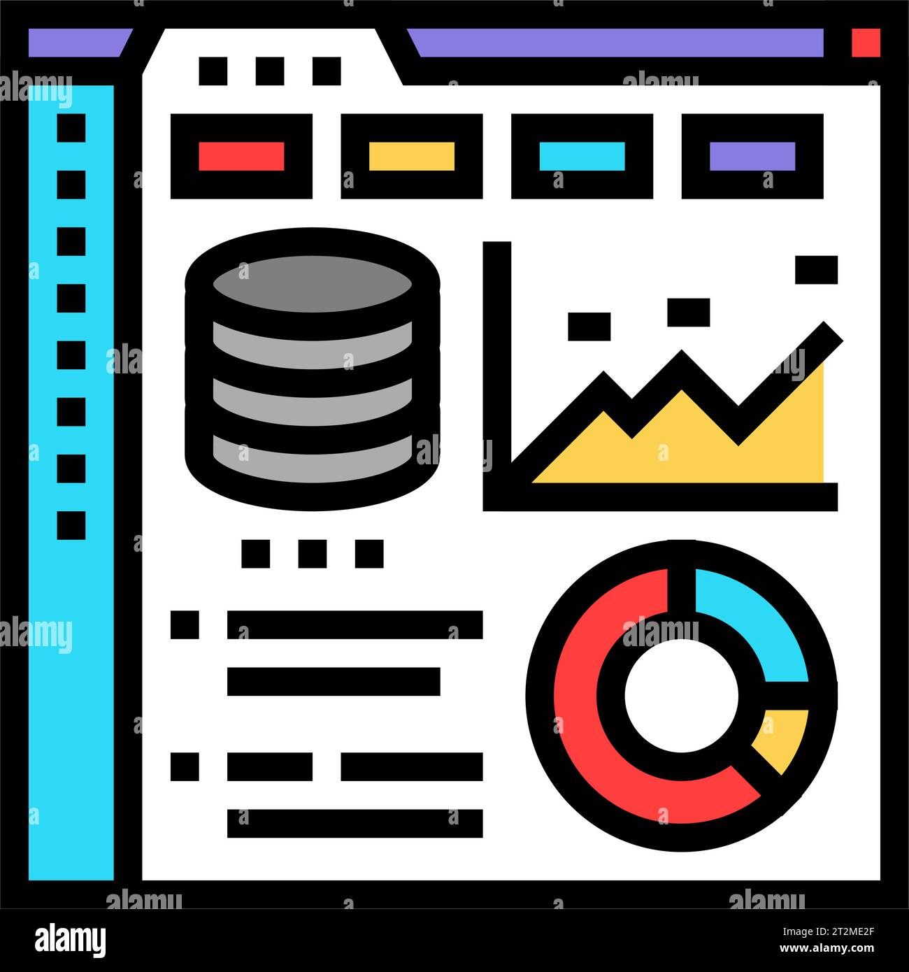 database dashboard color icon vector illustration Stock Vector Image ...