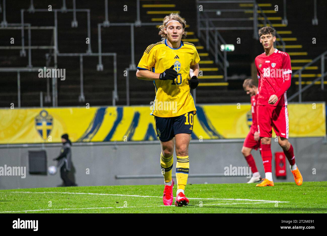 Falkenberg, Sweden. 13th, October 2023. Sebastian Nanasi (10) of Sweden ...