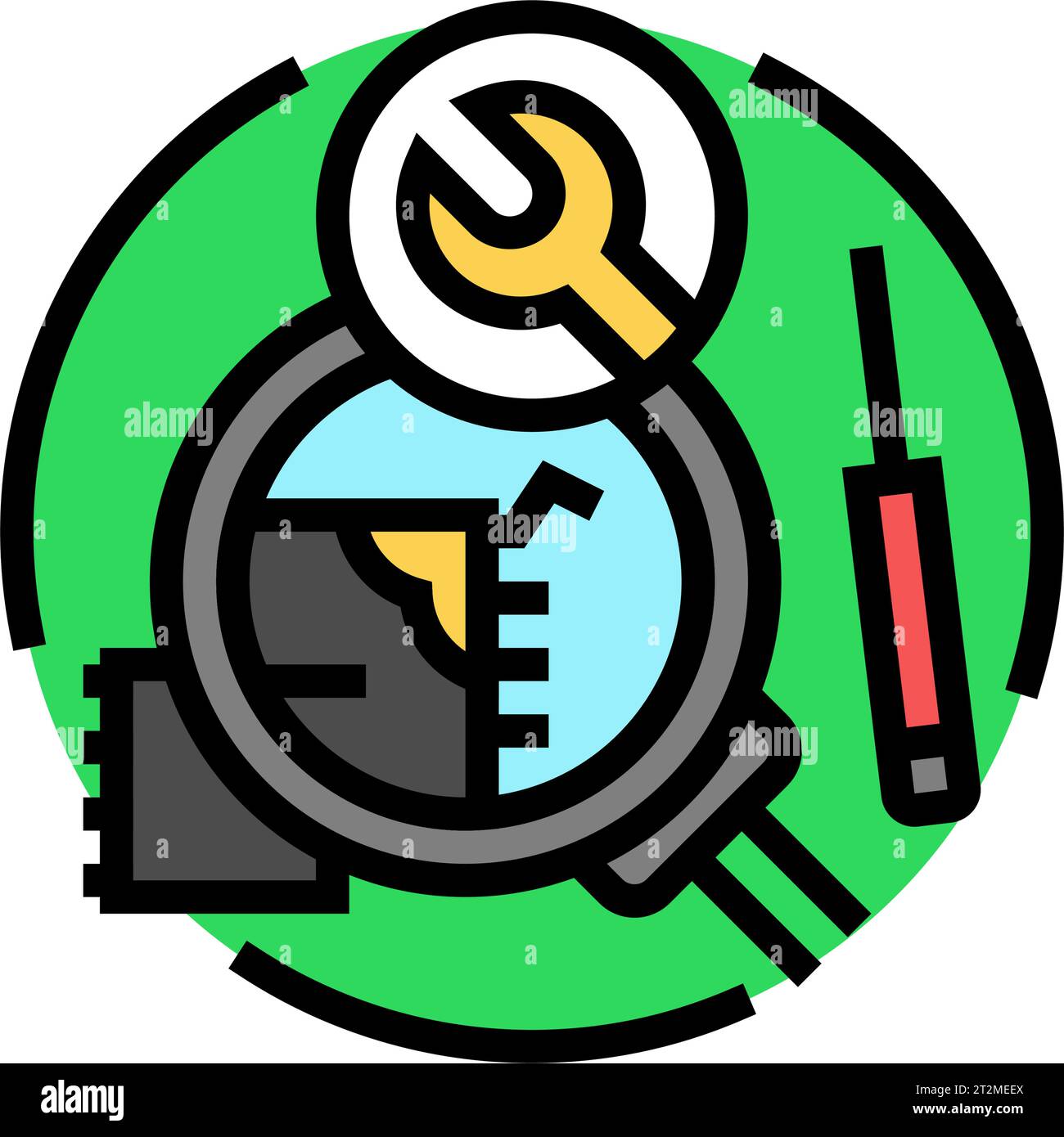 troubleshooting devices electronics color icon vector illustration ...
