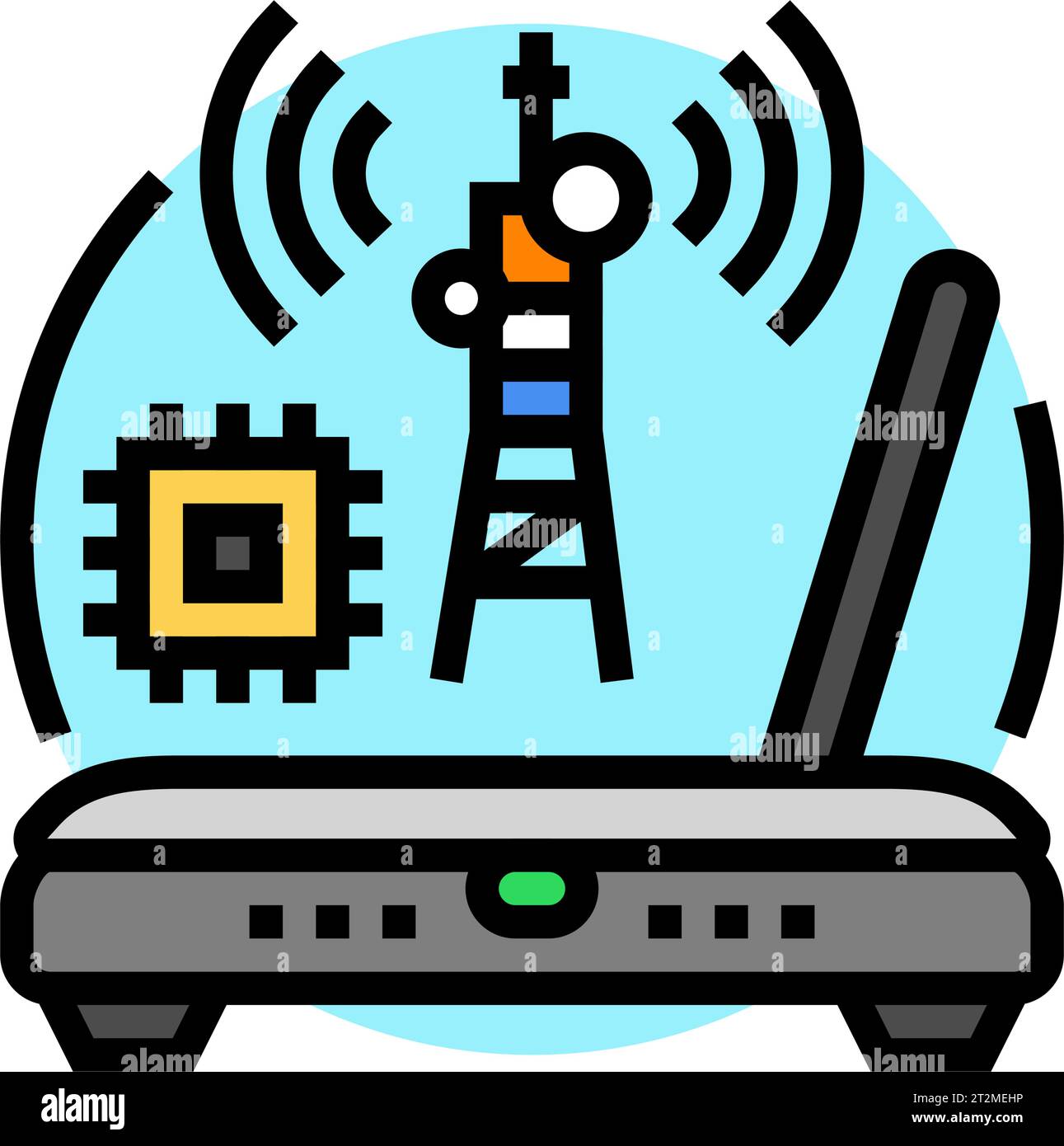rf technology electronics color icon vector illustration Stock Vector ...