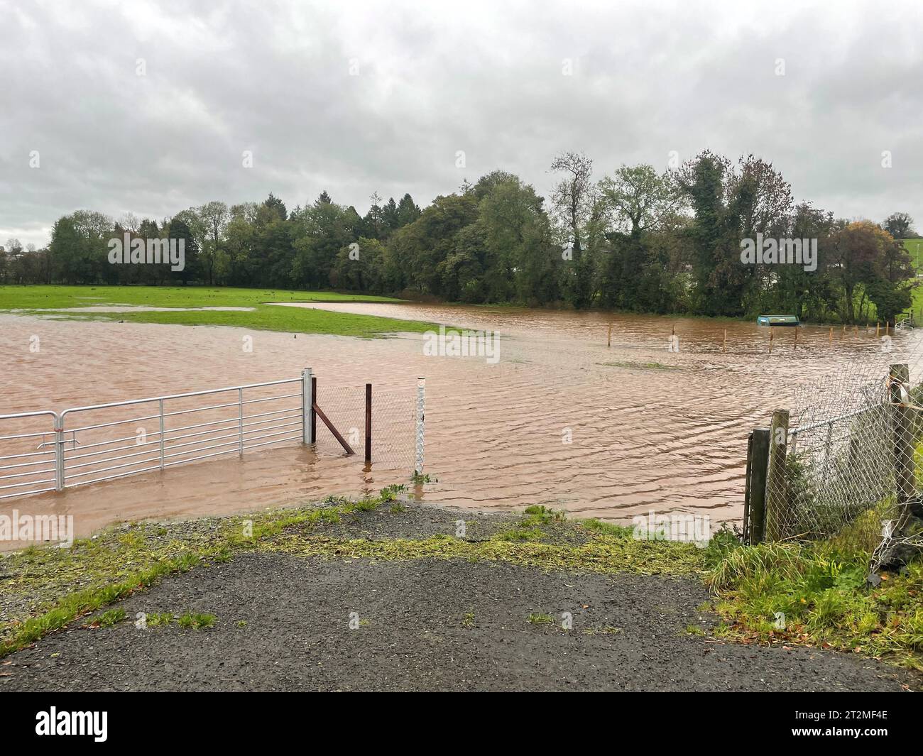 Flooded fields at Ballygawley in Co Tyrone, Northern Ireland, as Storm ...