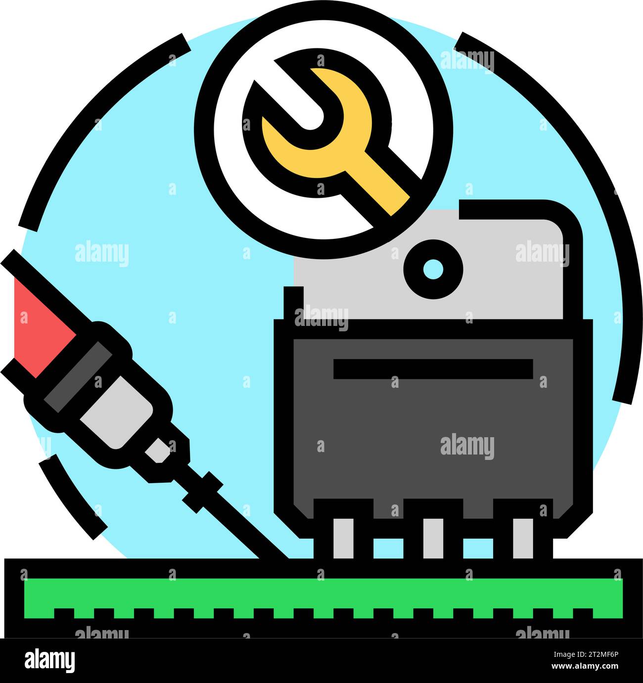 transistor installation electronics color icon vector illustration ...