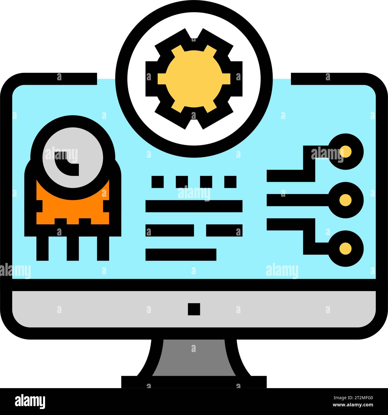 pcb inspection electronics color icon vector illustration Stock Vector ...