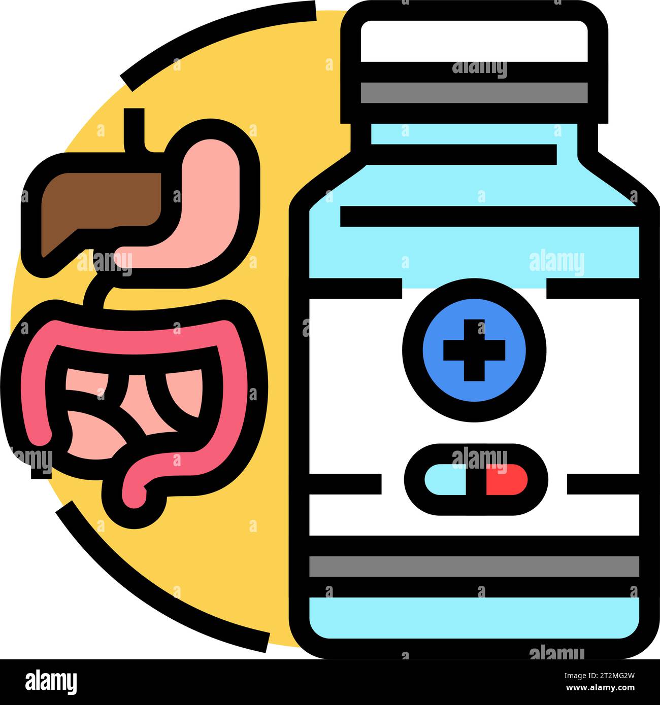 gastrointestinal medications color icon vector illustration Stock ...