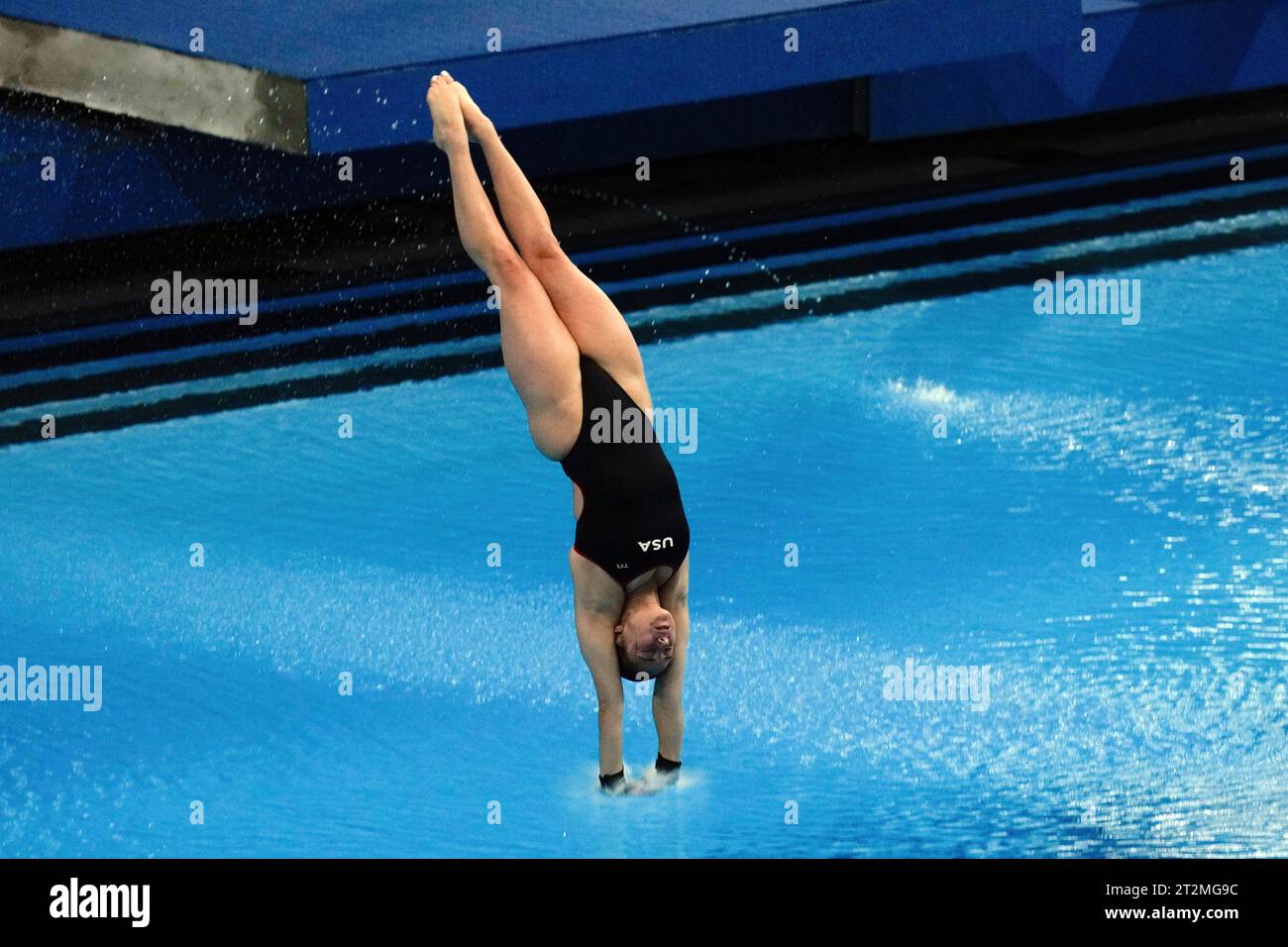Jordan Skilken of United States competes in the women's 10-meter ...
