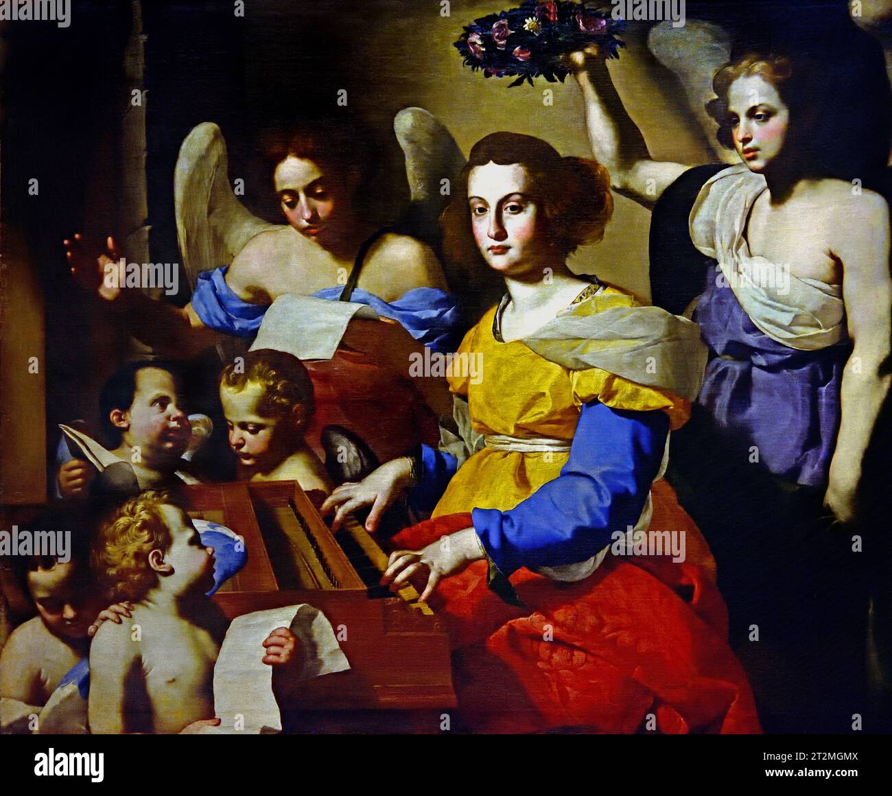 Saint Cecilia with Cimbalom,1650, Francesco Guarino ,(1611-1654 ...