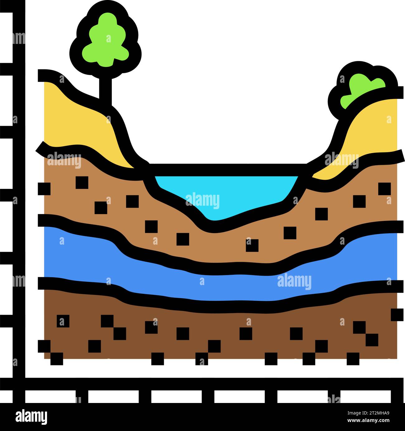 groundwater flow hydrogeologist color icon vector illustration Stock ...