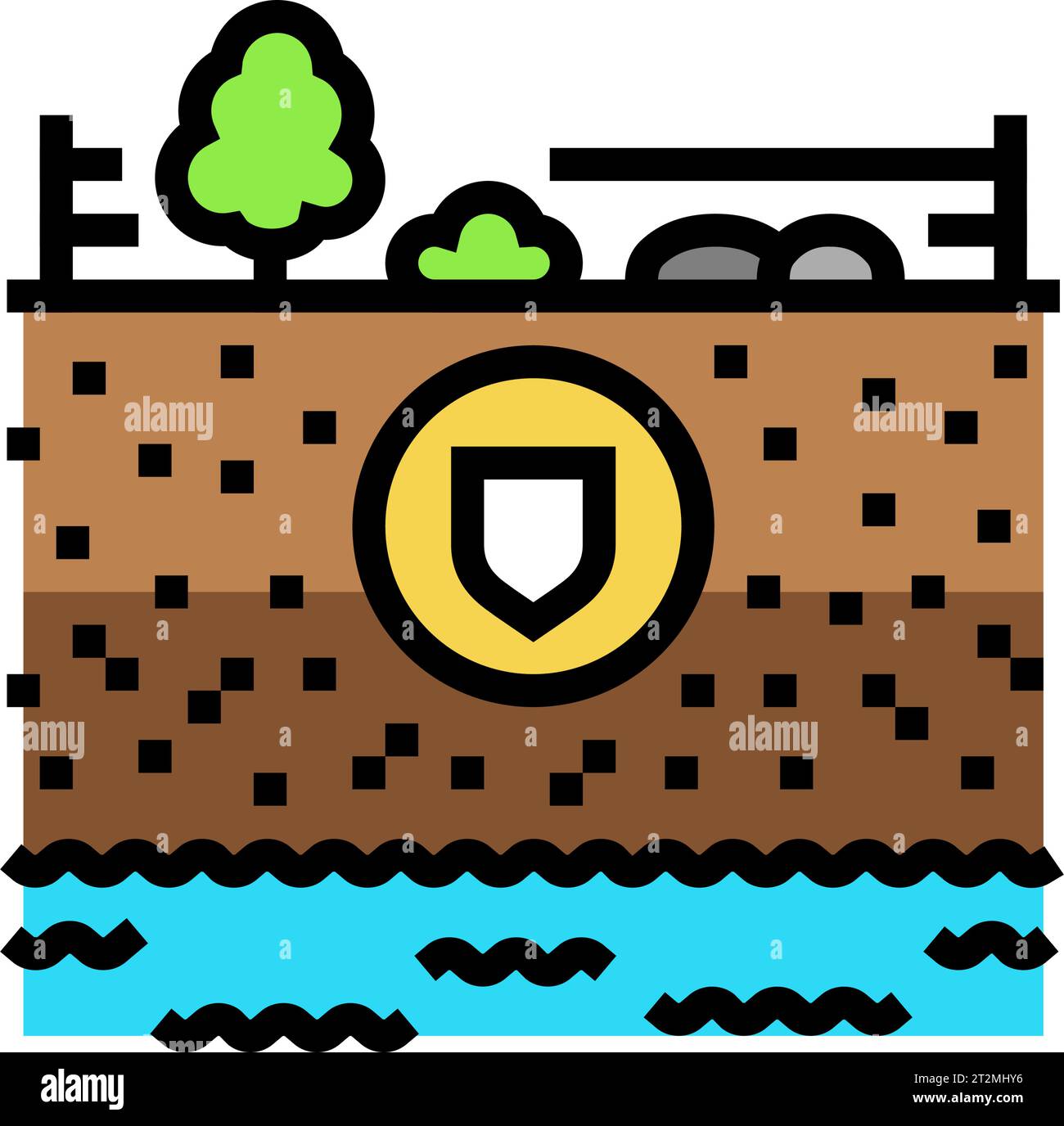contaminated sites hydrogeologist color icon vector illustration Stock ...