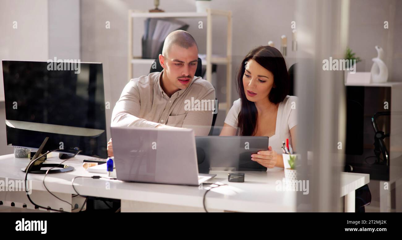 Business Business Meeting At Office Workplace Near Laptop Computer ...