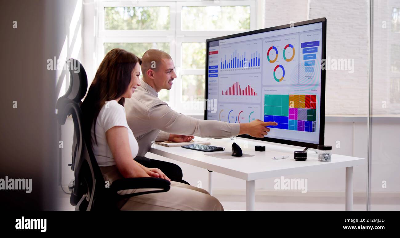 Data Analyst Using Data Analytics KPI Dashboard Stock Photo - Alamy