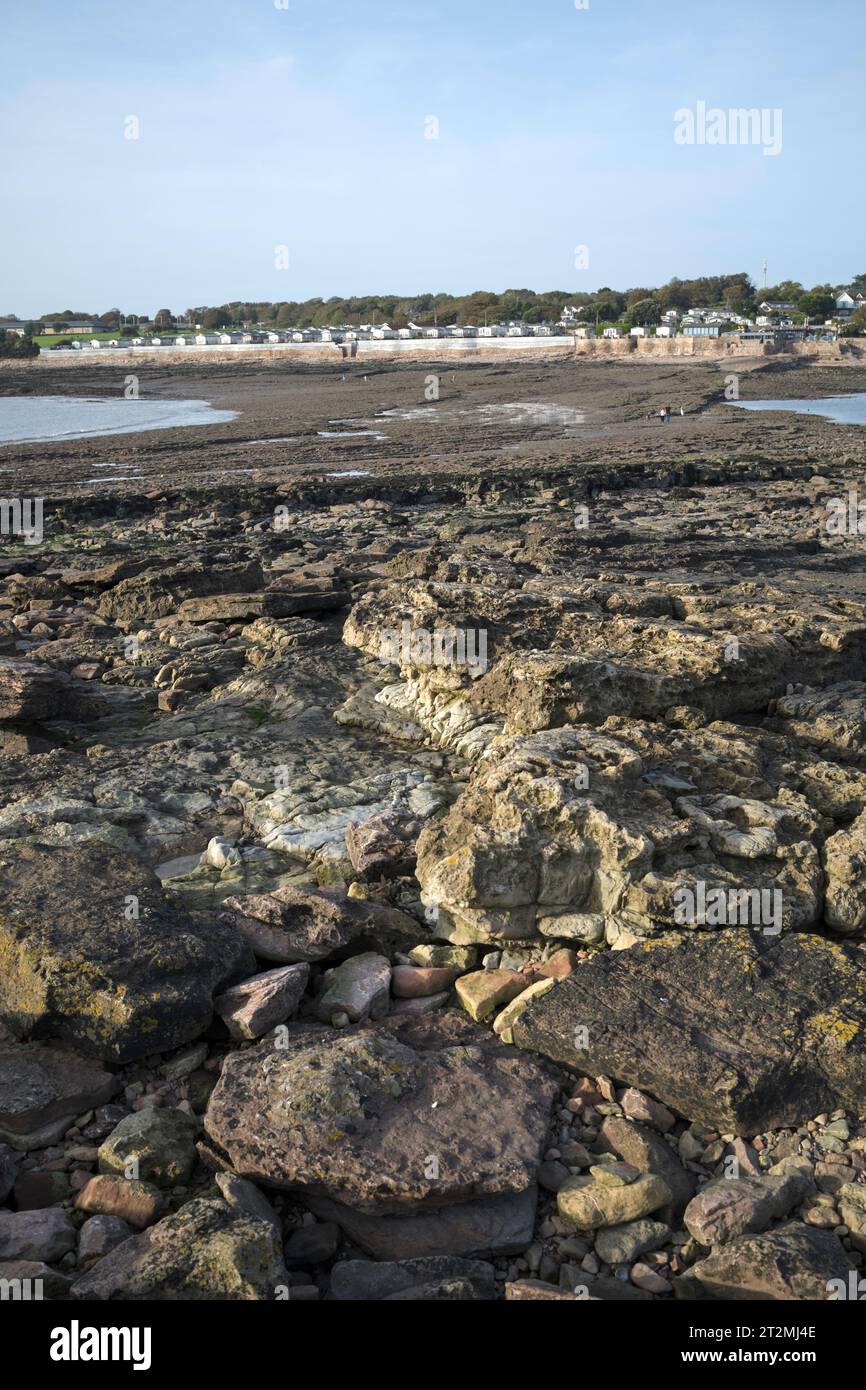 View from Sully Island to The Spinney Campsite at Sully South Wales UK ...