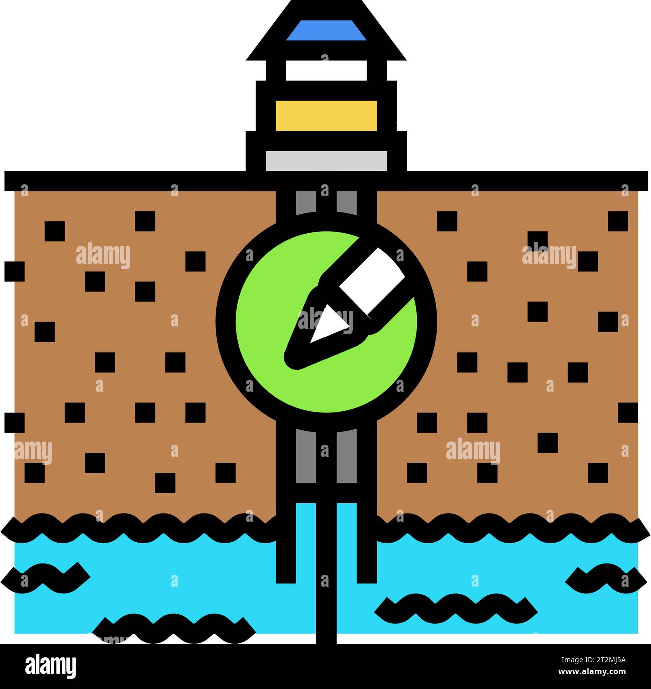 water resource management hydrogeologist color icon vector illustration ...