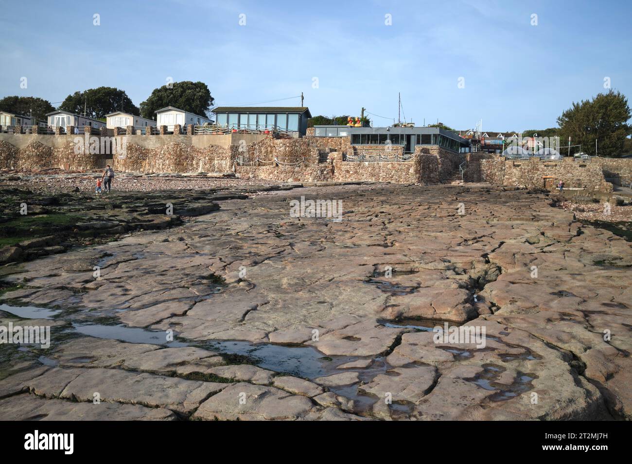 View from Sully Island to The Spinney Campsite at Sully South Wales UK ...