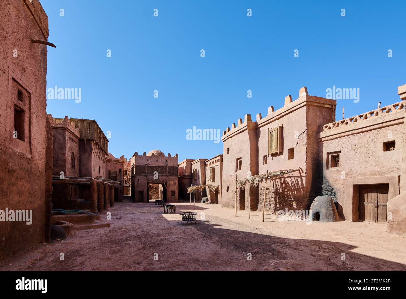 View of traditional Moroccan architecture in a picturesque desert ...