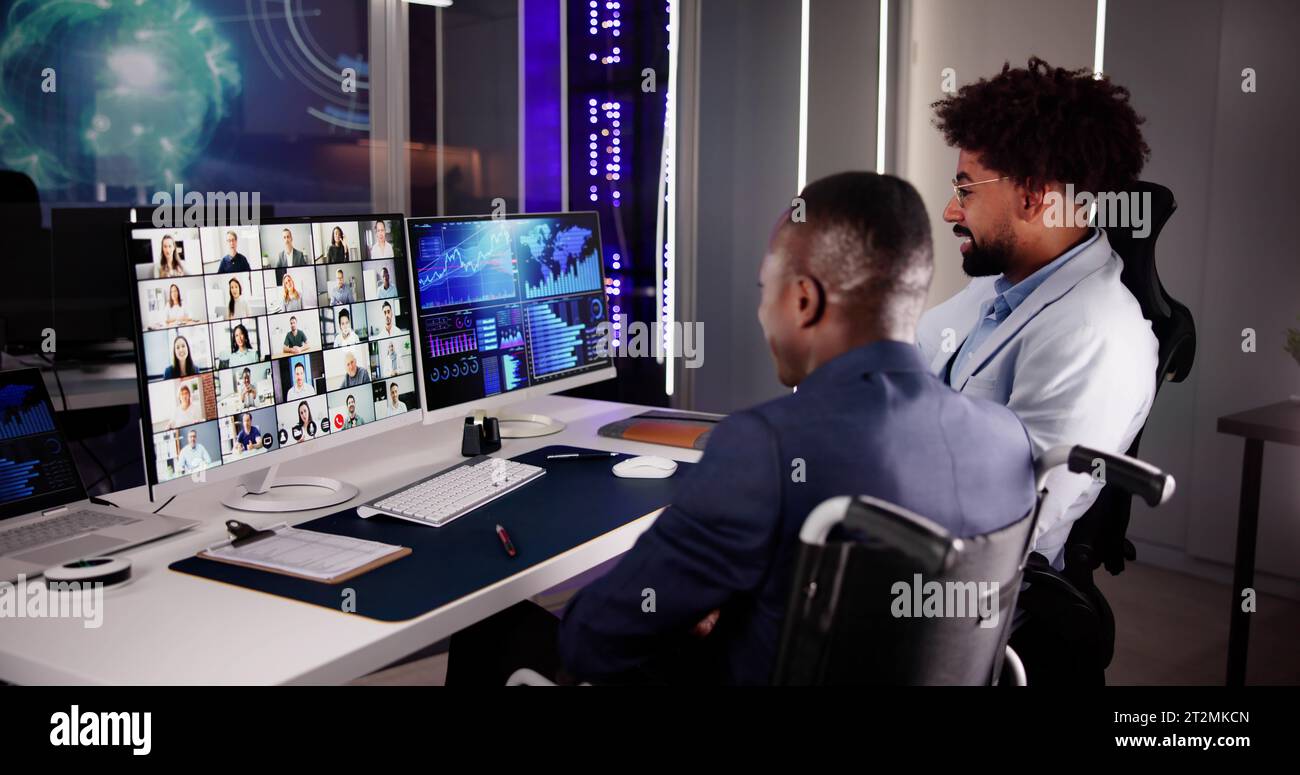 Online Video Conference Interview Meeting. Conferencing Webinar Stock ...